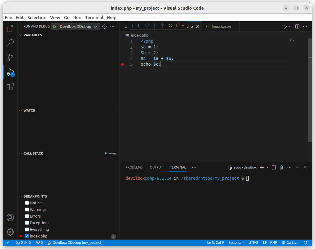Devilbox - hướng dẫn cấu hình PHP Xdebug
