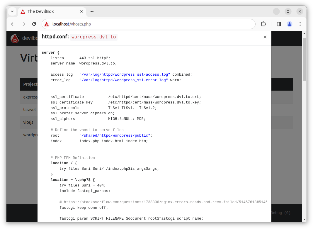 Devilbox - Cấu hình Virtual Host
